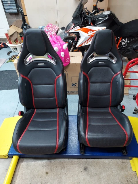 MERCEDES A45 AMG Recaro Bucket Seats Heated Electric W176 leather Black ...