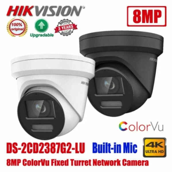 HIKVISION DS-2CD2387G2-LU 4K 8MP ColorVu AcuSense IP Camera in Microphone £199.15 - PicClick UK