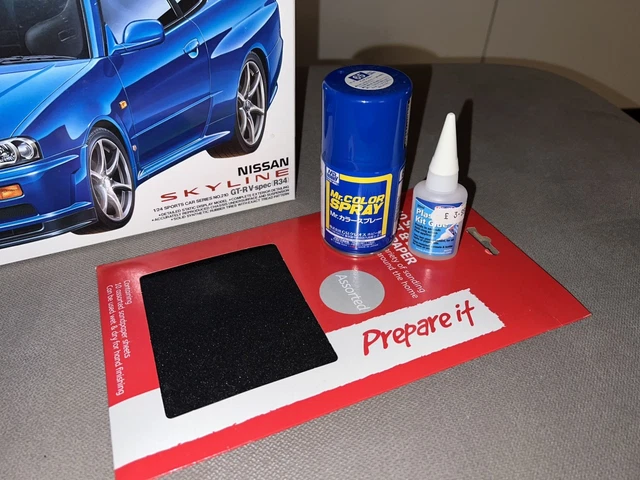 TAMIYA NISSAN SKYLINE GT-R V-Spec R34 Model Kit - Paint/Glue & Paper ...