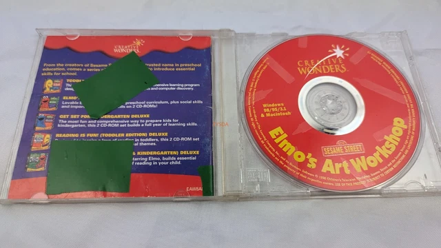 SESAME STREET ELMO’S Art Workshop 1998 CD For Windows/Mac Ages 2-6 $11. ...