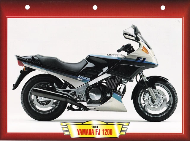 CARTE FICHE TECHNIQUE Moto / Yamaha Fj 1200 . 1991 . Neuve EUR 2,90 ...