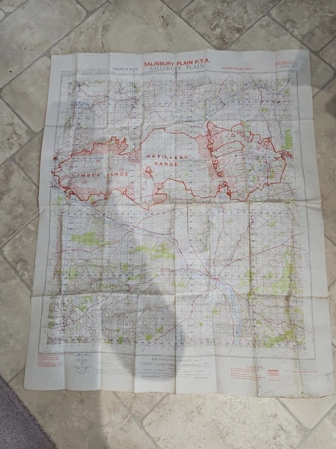 VINTAGE OS MAP Sailsbury Plain P.T.A. 1953 War Office Sheet 167 £5.92 ...