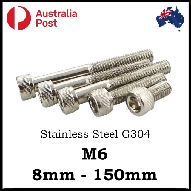 M6 SCREW S Bolts Socket Head Cap Head Hex Course Stainless Steel A2 ...