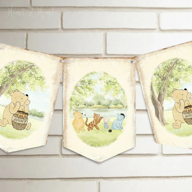 WINNIE THE POOH Bunting, Birthday Banner, Baby Shower, Party Decoration ...