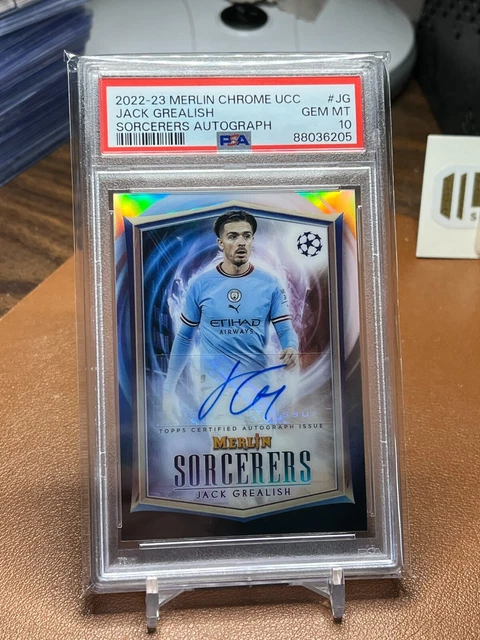 JACK GREALISH 2022-23 Merlin Chrome UCC #JG Sorcerers Auto PSA 10 Gem ...