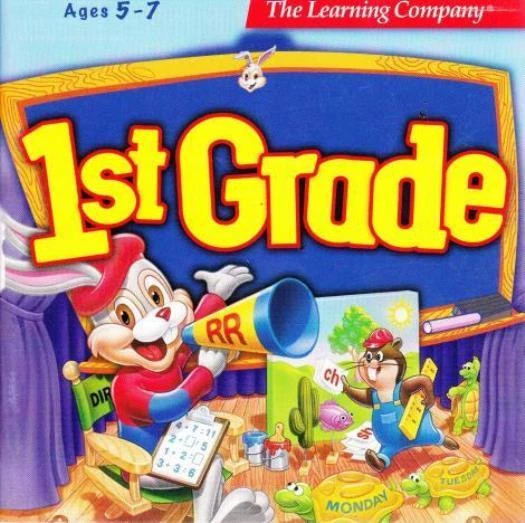 READER RABBIT 1ST Grade PC CD learn reading math science add read game ...