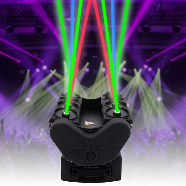8 EYES LED Spider Beam Laser Moving Head Light DMX512 RGB DJ Lighting ...