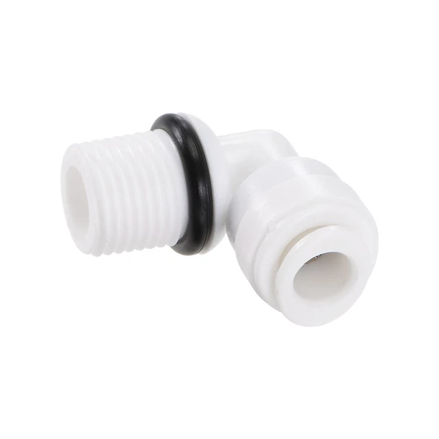 QUICK CONNECTOR G1/4 Male Thread to 1/4" Elbow Fittings 29x27mm White ...