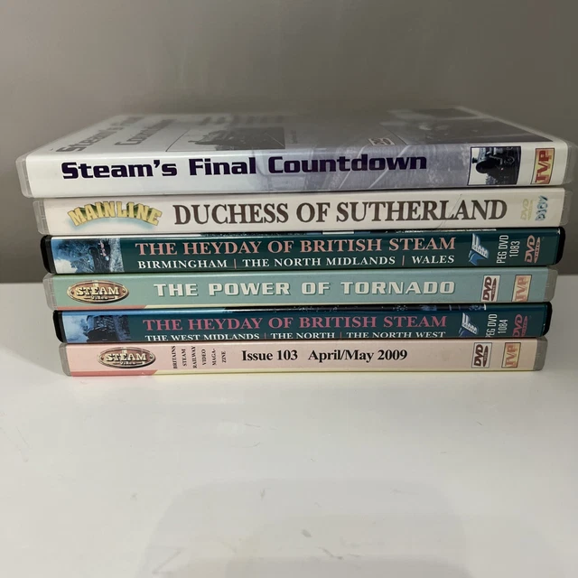 STEAM TRAIN DVD bundle, six DVDs. Duchess, Tornado, Steam Video ...