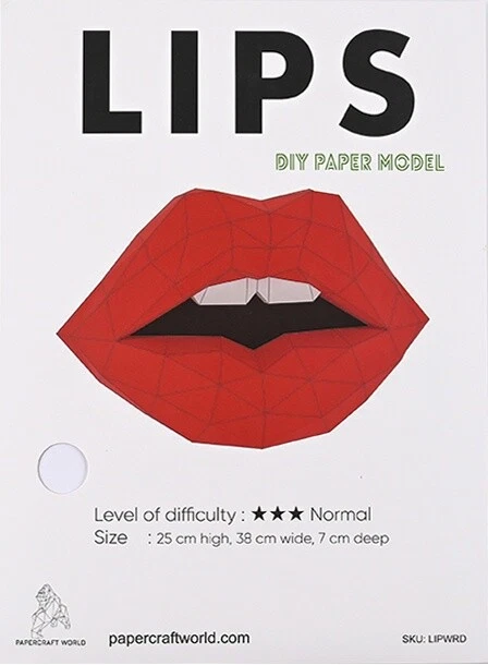 PAPERCRAFT WORLD 3D Papercraft Wall Art-Red Lips -LIPWRD EUR 22,77 ...
