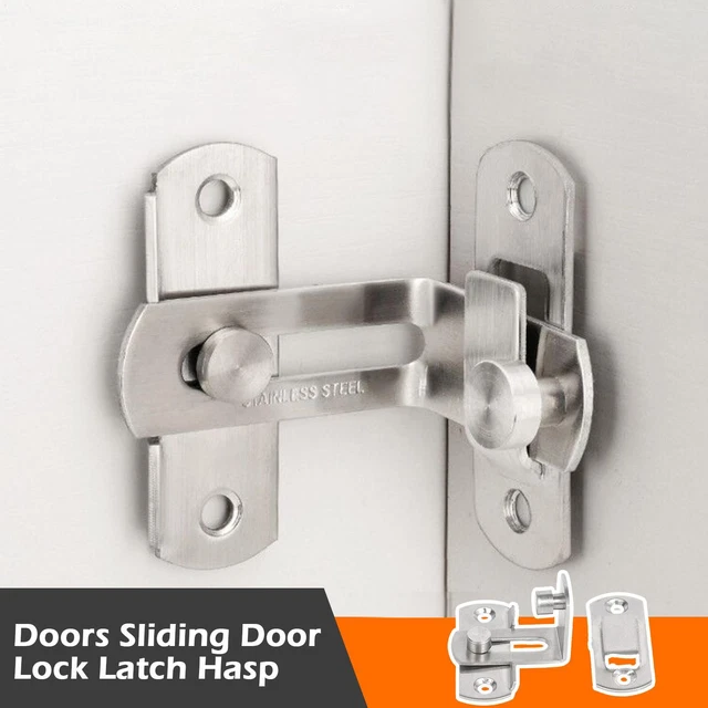 90-DEGREE STAINLESS STEEL Safety Right Angle Sliding Tool Door Lock ...