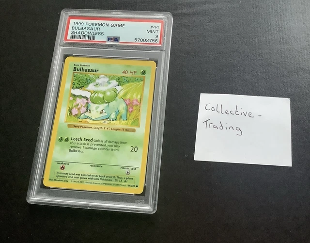 ORIGINAL PSA 9 SHADOWLESS Bulbasaur Base Set Pokemon Card Mint EUR 105 ...
