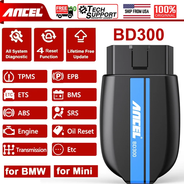 ANCEL BD300 BLUETOOTH OBD2 Scanner For BMW Code Reader Car Diagnostic ...