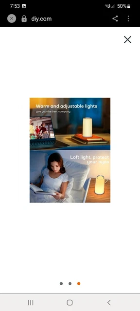 NEW TECKIN DL31 Touch Control RGB LED Night Light Lamp In White- Z03 £ ...