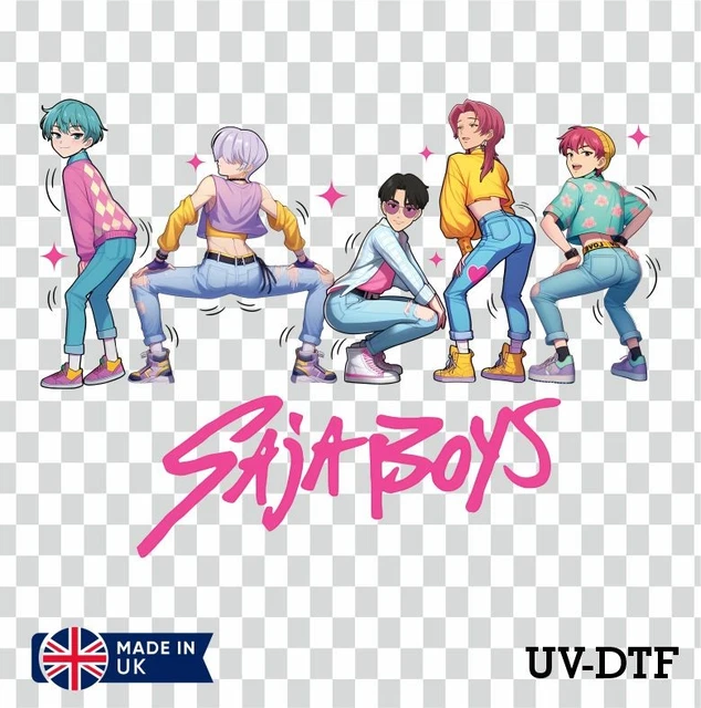 SAJA BOYS KPOP Demon Hunters UV DTF Sticker - Glass Laptop Tumbler Cup ...