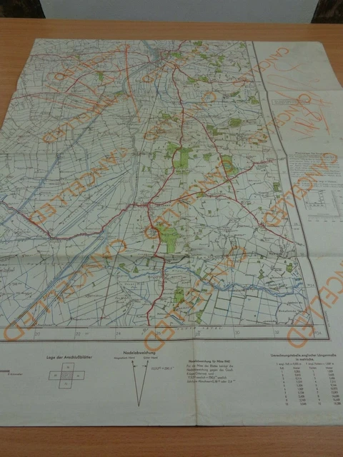 WW2 MAP &CLAUSTHAL-ZELLERFELD& (Germany) on CAPTURED GERMAN Map of KING ...