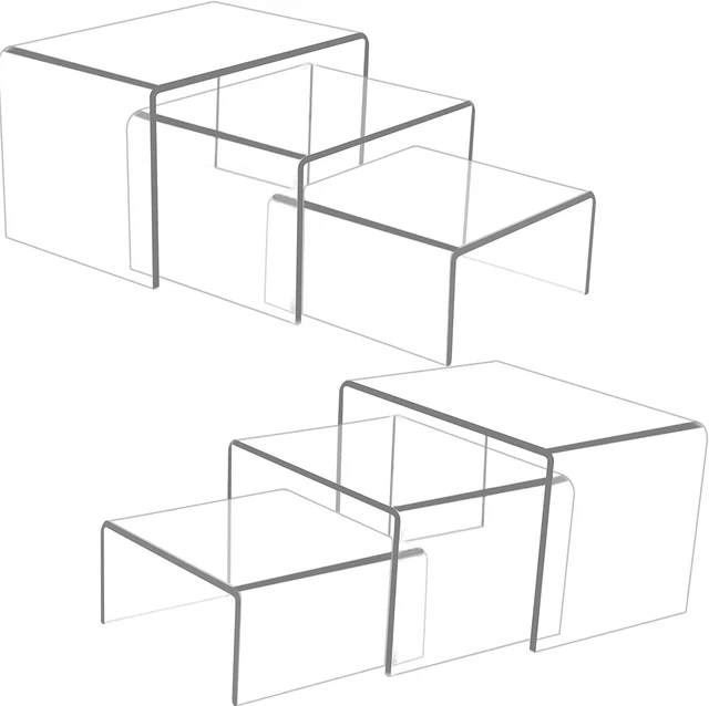6 PCS ACRYLIC Risers for Display, Acrylic Display Riser, Clear Display ...