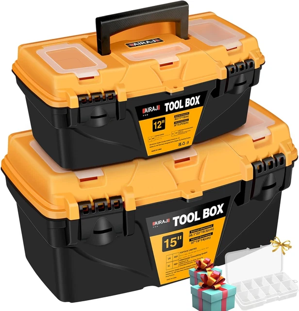 PORTABLE PLASTIC TOOL Boxes Set,12-Inch Small Tool Box with Removable ...