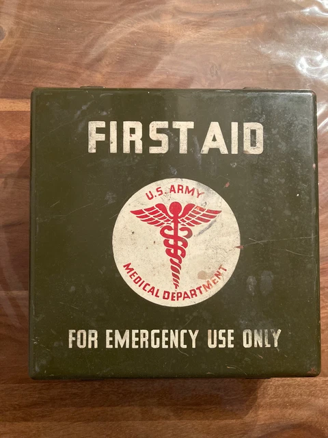 RARE ET MAGNIFIQUE Us Ww2 First Aid Kit 24U Davis Emergency 1943 - Med ...