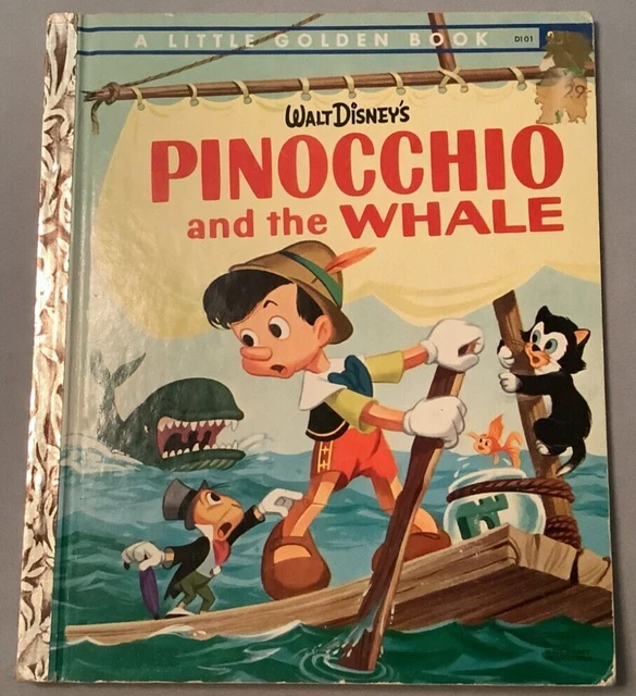 VG 1961 HC Little Golden Book "A" First Edition Disney's Pinocchio and ...