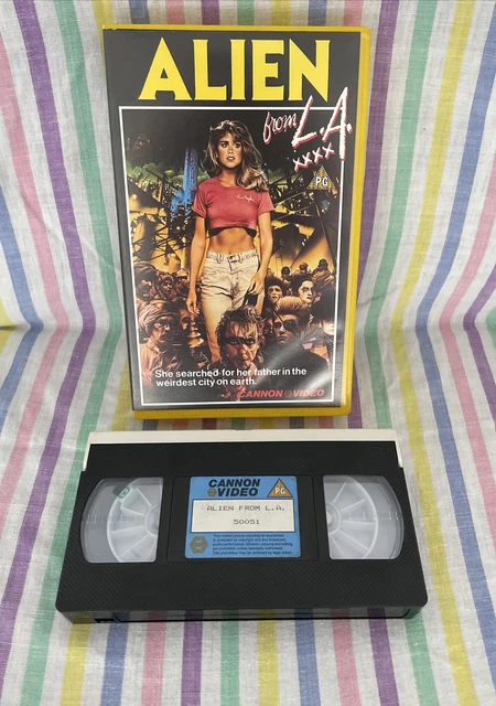 RARE YELLOW BOX VHS Cannon Video Vintage Movie Alien From LA 1988 Kathy ...