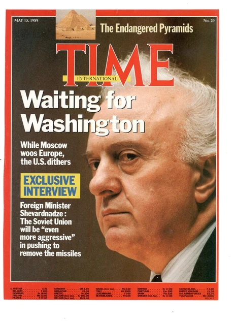 1989 TIME SOVIET Eduard Shvardnadze Et 'Solo Le Cover D'Origine De ...