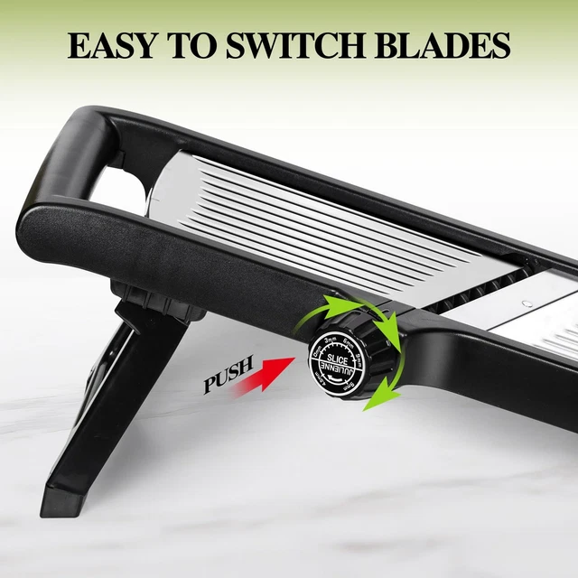 MANDOLINE FOOD SLICER 3 in 1 Stainless Steel Mandoline Vegetable Slicer ...