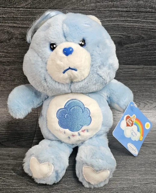 VINTAGE CARE BEARS Blue Grumpy Bear Storm Rain Cloud 12” Plush 2002 ...