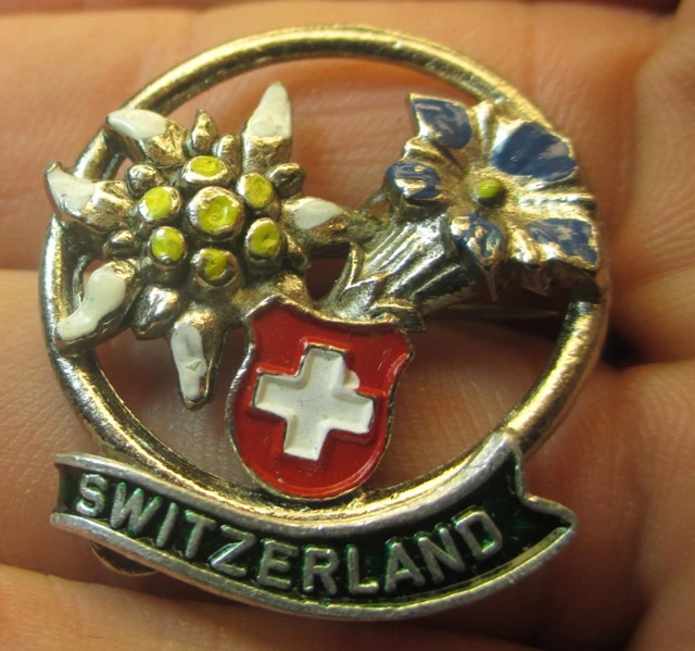 PIN BADGE Switzerland Edelweiss Metal Brooch / PIN Jewelry #46 EUR 8,07 ...
