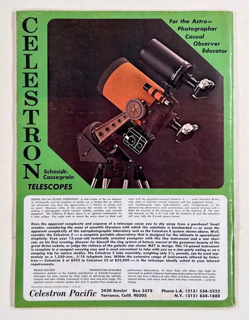 1972 JUN SKY & TELESCOPE Kitt Peak solar telescope APOLLO 16 partial ...