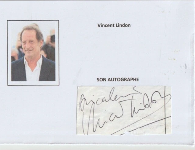 VINCENT LINDON avec signature authentique EUR 4,00 - PicClick FR