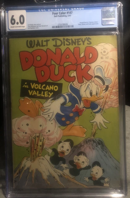 FOUR COLOR 147 DONALD DUCK IN VOLCANO VALLEY CGC 6.0 Walt Disney Golden ...