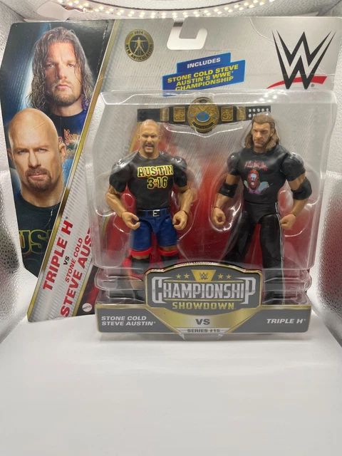 MATTEL WWE STONE Cold Steve Austin & Triple H WWE Championship Showdown 2 Pack £37.90 - PicClick UK