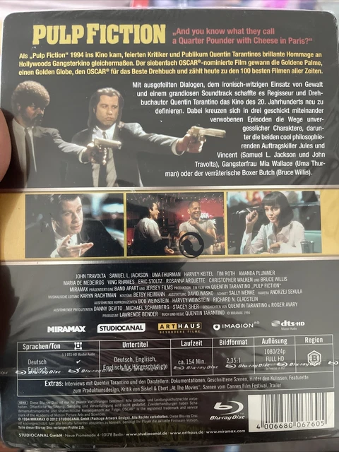 PULP FICTION / Limited Steelbook Edition (Quentin Tarantino) Blu-ray / NEU EUR 30,00 - PicClick DE
