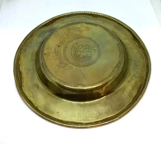 RARE WW1 ROYAL Navy Unofficial Ships Badge Brass Pin Tray HMS Oak (d ...