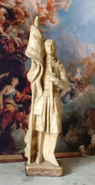 STATUE SAINTE JEANNE D'arc France Antique French Joan Of Arc En Terre A Pipe EUR 45,00 - PicClick FR