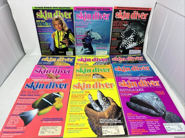 SKIN DIVER MAGAZINE 1990 Full Year Complete 12 Issue Set £77.34 ...