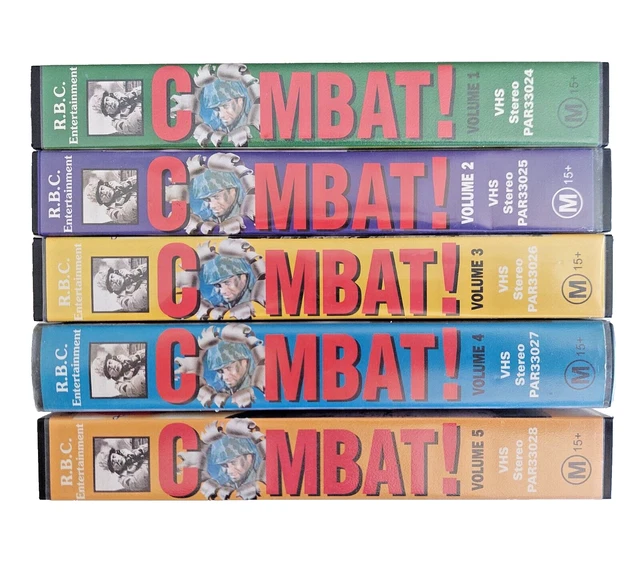COMBAT! VHS PAL Bundle x 5 Volumes 1-5, 10 Episodes, 1966 TV SHOW Vic ...