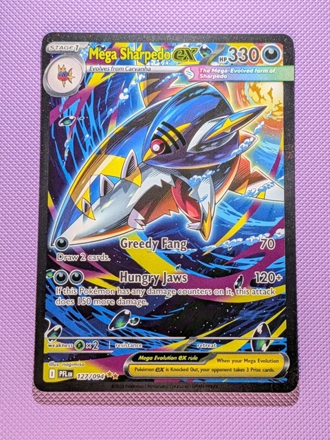 MEGA SHARPEDO EX 127/094 Me02: Phantasmal Flames Holo Pokemon TCG (NM ...