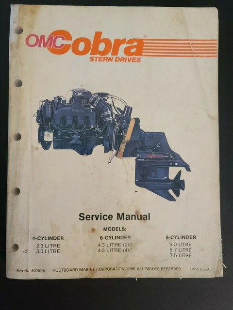 507605 SERVICE MANUAL, OMC Cobra, Covers Some 4,6 & 8 Cylinders EUR 47 ...