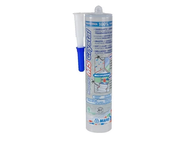 MAPEFLEX MS CRYSTAL Silicona Sellador Adhesivo Transparente Cristalina ...