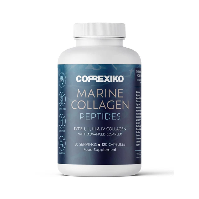 MARINE COLLAGEN SUPPLEMENT Tablets 2000mg Hydrolysed Collagen Peptides ...