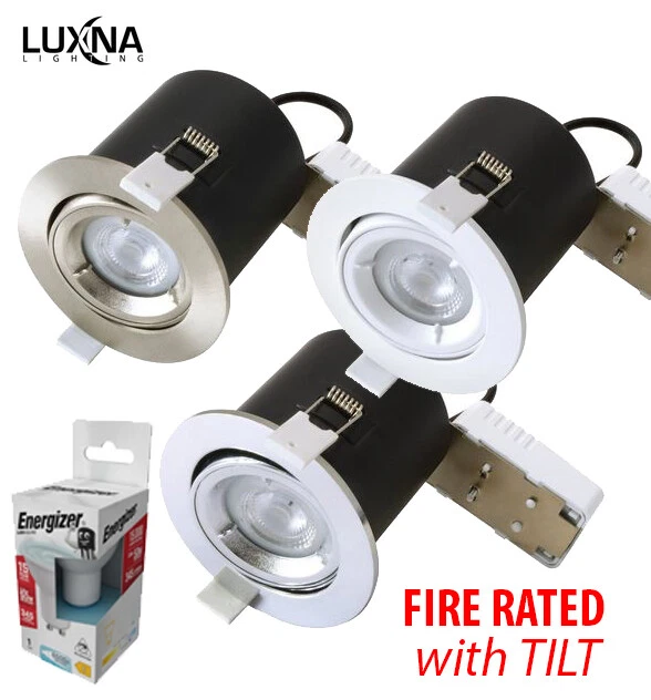 10 X RECESSED Fire Rated Ceiling Downlights LED GU10 Spotlights ...
