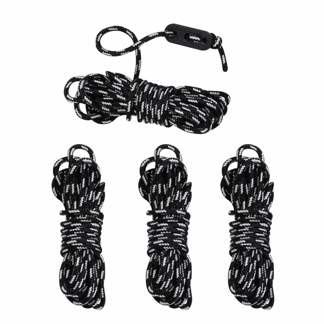 JEU DE 4 Night Cord | Cordon tente réflectif | Longueur: 4m | Haubanage ...