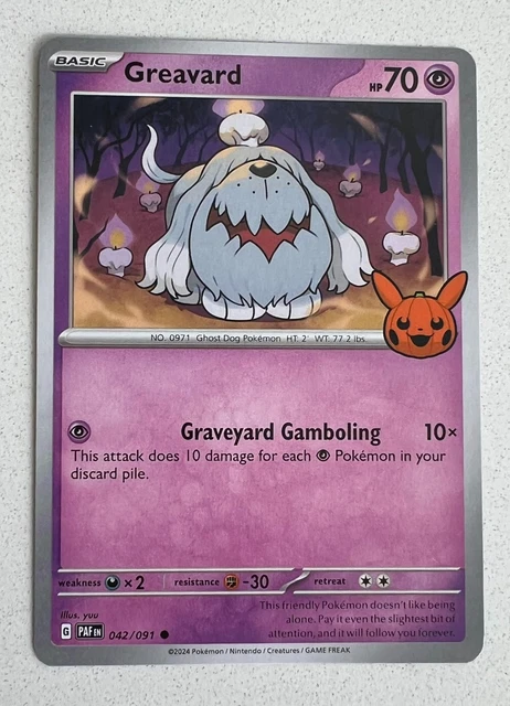 POKEMON CARD GREAVARD 042/091 Trick or Trade 2024 $0.60 - PicClick AU