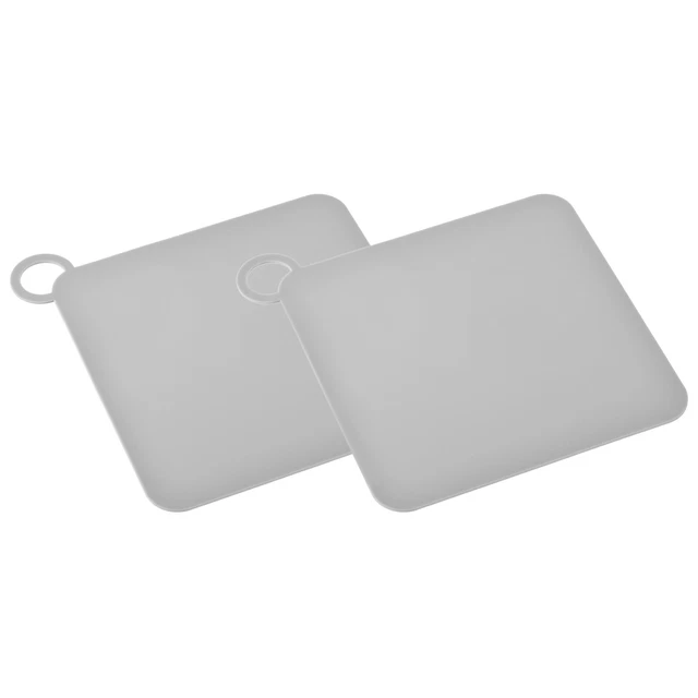 SILICONE TUB STOPPER Floor Drain Cover, 5x5" Anti-Odor Mat, Square Grey ...