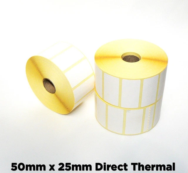 50 X 25MM direct thermal labels - 12,000 Labels Zebra ZD420 Labels ...