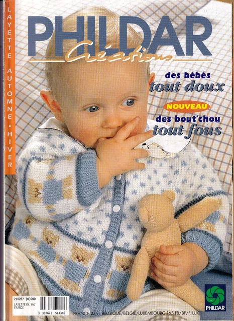 CATALOGUE TRICOT PHILDAR LAYETTE BEBE 34 Modeles Automne Hiver RARE ©TBC EUR 6,00 - PicClick FR