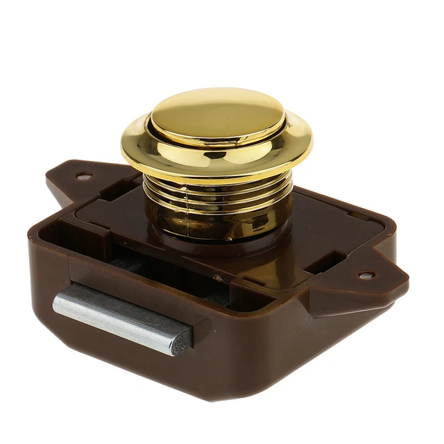 BUTTON CATCH LOCK cabinet door handle campervan caravan motorhome brown ...