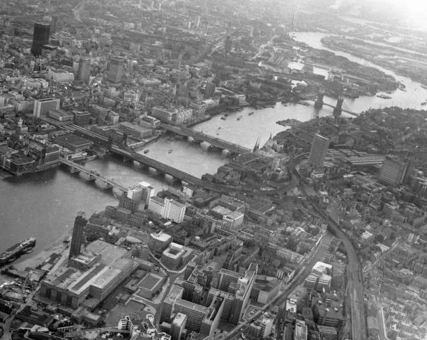 AN AERIAL VIEW of the River Thames in London Old Historic Photo $9.00 ...